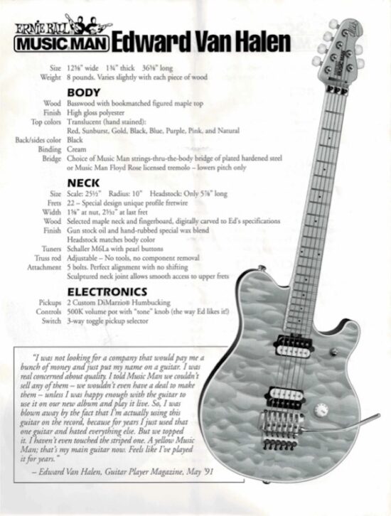 Ernie Ball Music Man EVH ★ Edward Van Halen Signature Guitar